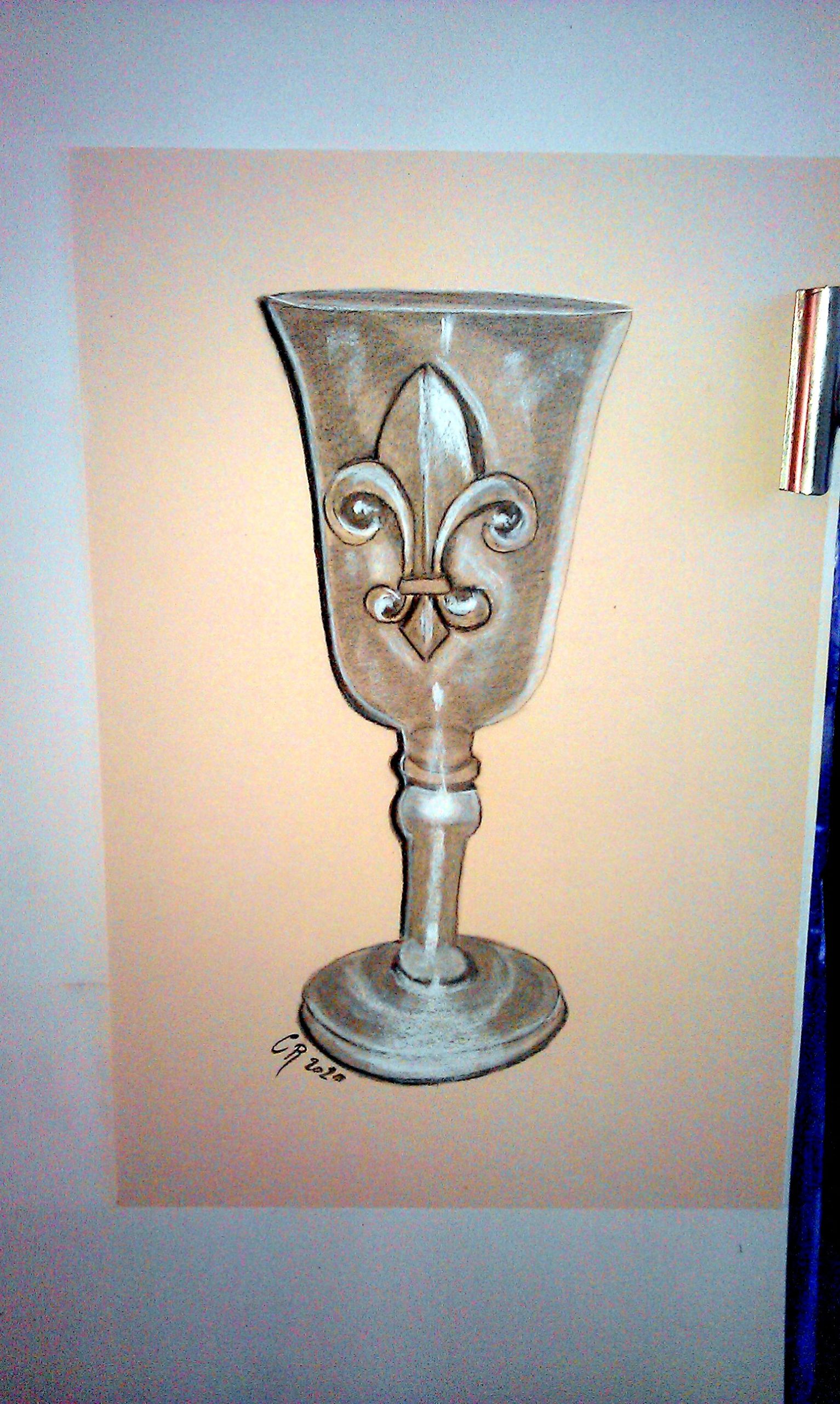 Calice fleur de lys en étain - Décoclic